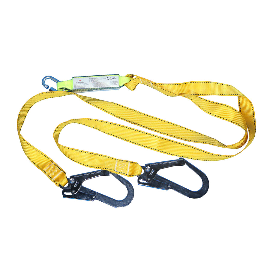 Double lanyard with Shock Absorber & Scaffold Hook – Pinnacle Shop ...